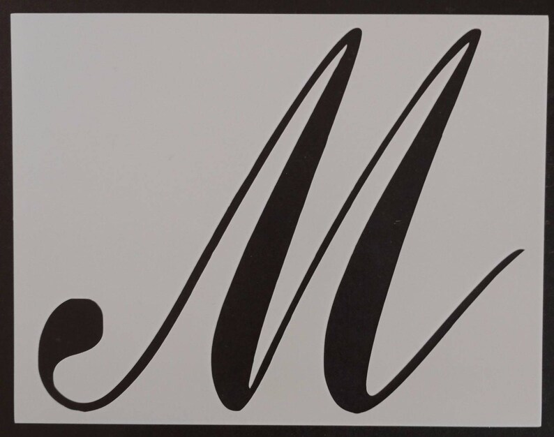 Large Big Script Cursive Letter M Custom Stencil FAST FREE Etsy