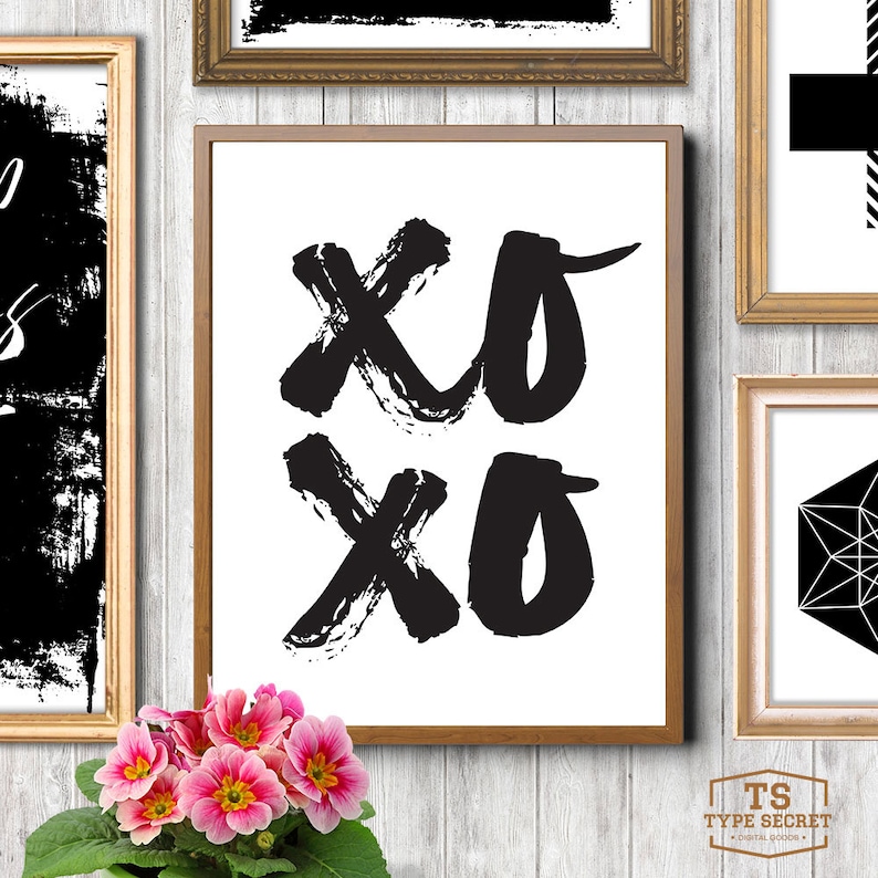 XOXO Printable 4x6 5x7 8x10 Hugs and Kisses Instant Download | Etsy