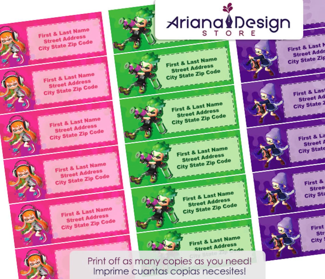 Splatoon Invitation Kit Splatoon 2 Digital Card Splatoon | Etsy