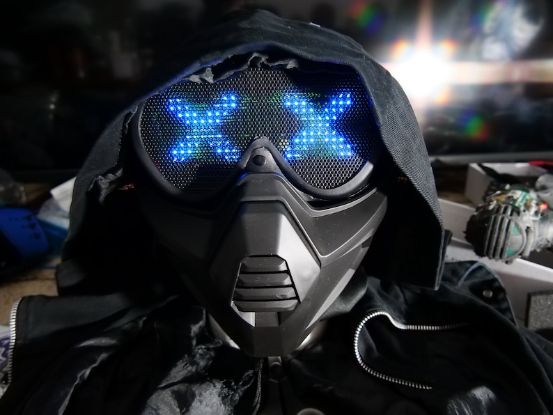 LED Mask Cyberpunk 2020 / 2077 Wrench DJ / Paintball / | Etsy