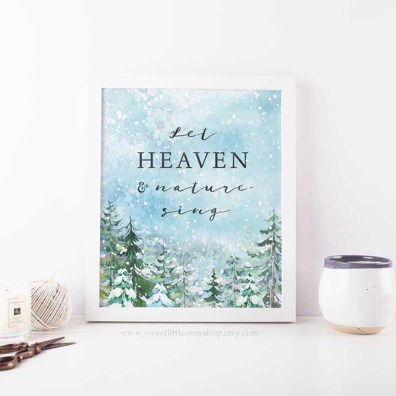 8x10 Let Heaven and Nature Sing Print Christmas Carol Print | Etsy