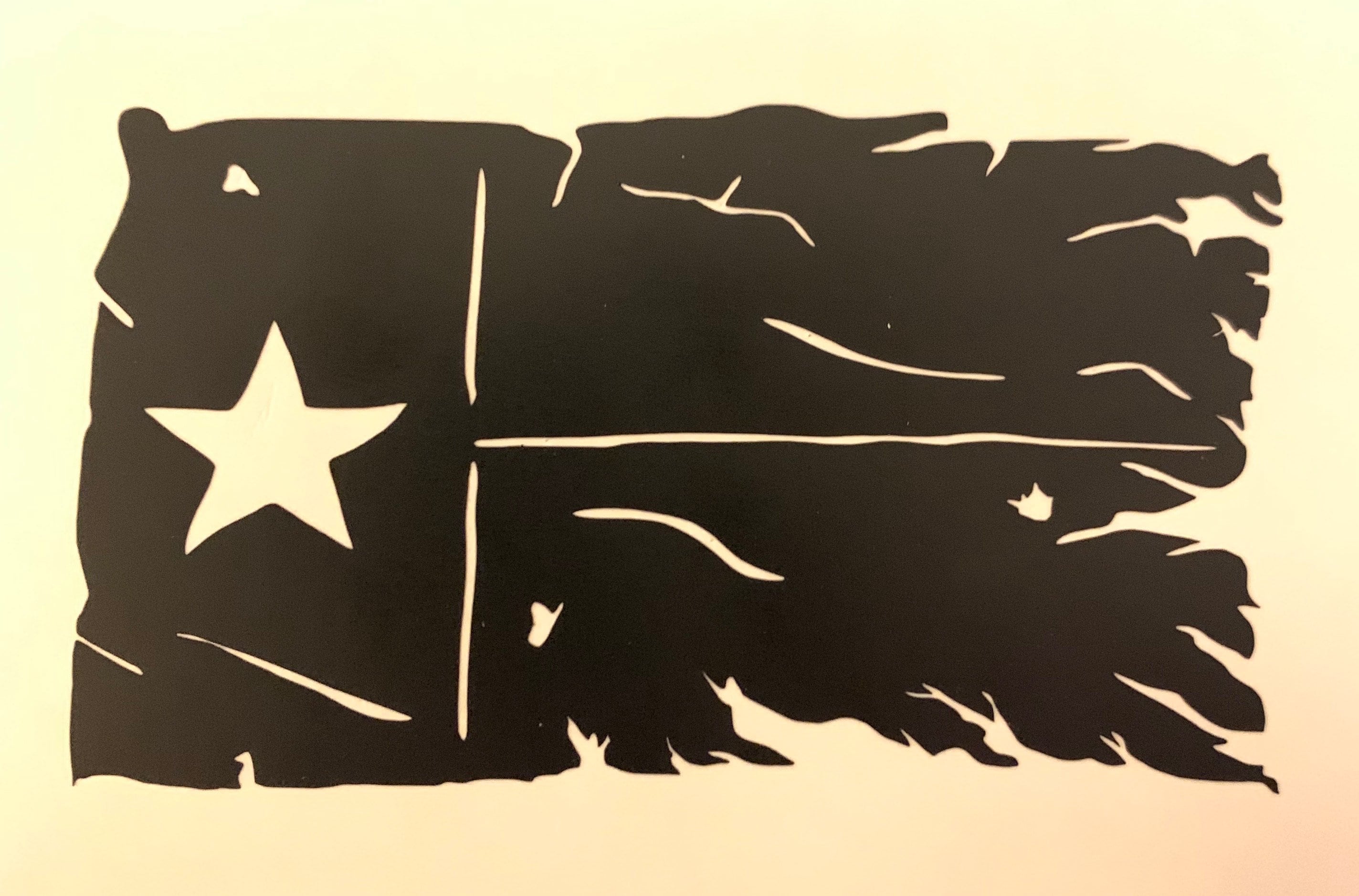 Texas Tattered Distressed Flag One Color Decal Sticker Car | Etsy
