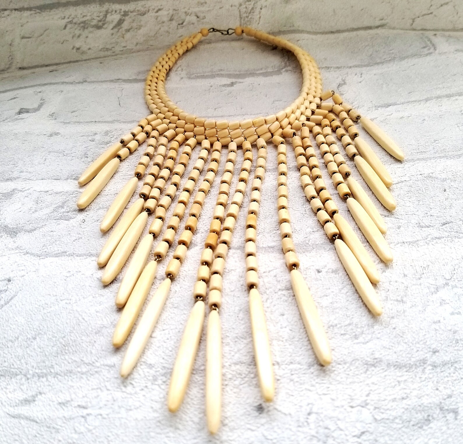 Wood necklace Wooden Choker statement jewelry statement | Etsy