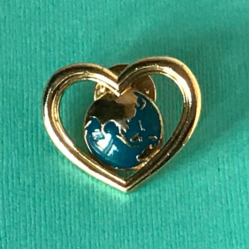 Vintage earth pin earth brooch mother earth pin world pin | Etsy