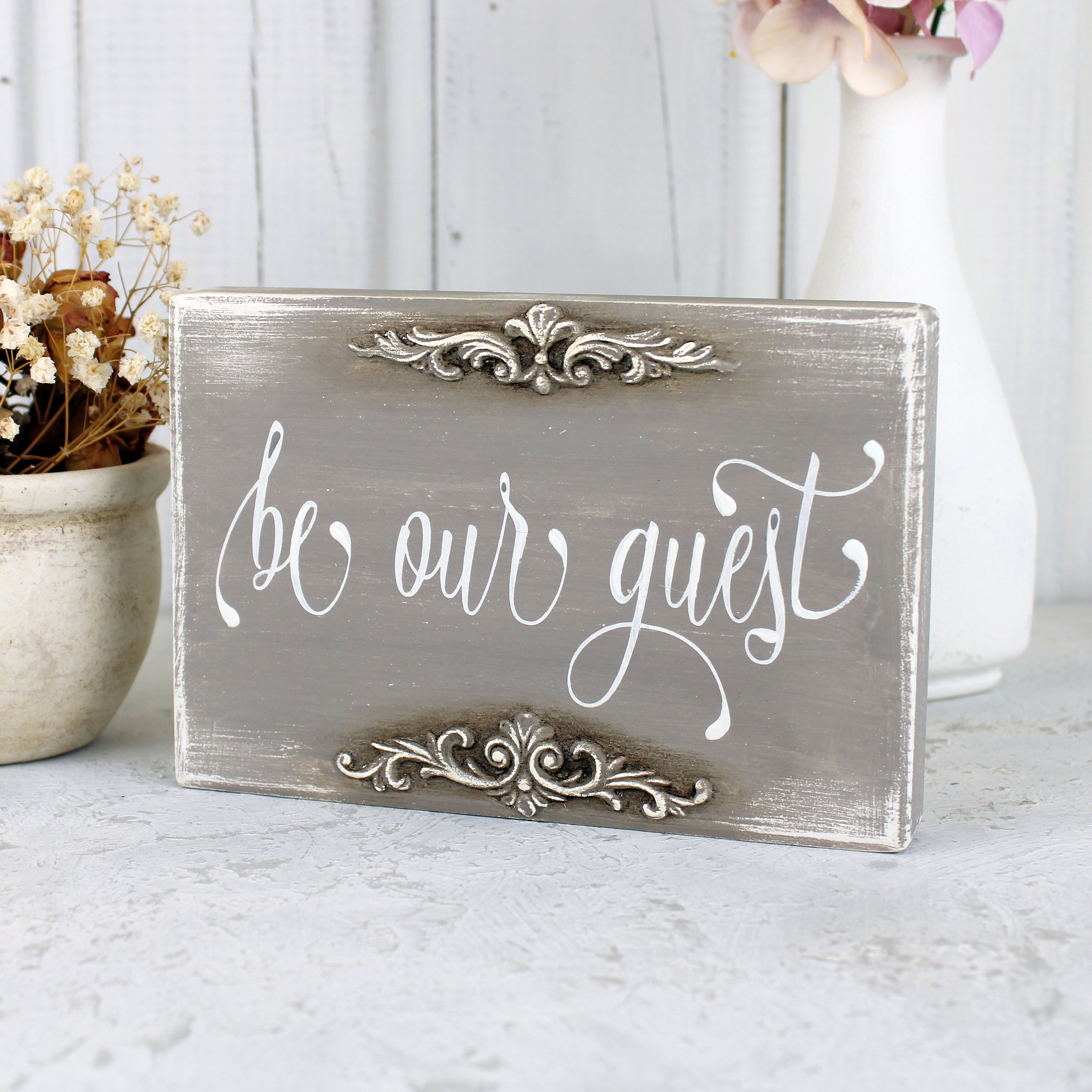 Be our guest sign Guest bathroom signs Small bedroom art | Etsy