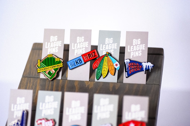 Chicago Blackhawks enamel pin Chicago flag adds fun touch to | Etsy