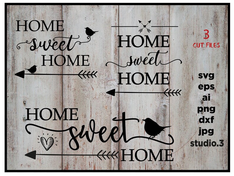 Home sweet home Housewarming SVG dxf cut file JPG mirror | Etsy