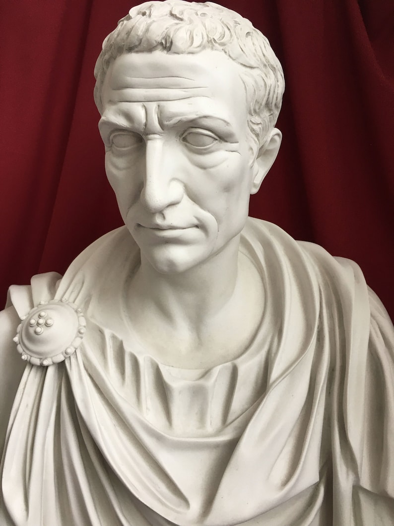 Julius Caesar in toga Marble Bust Sculpture Large 80 cm | Etsy