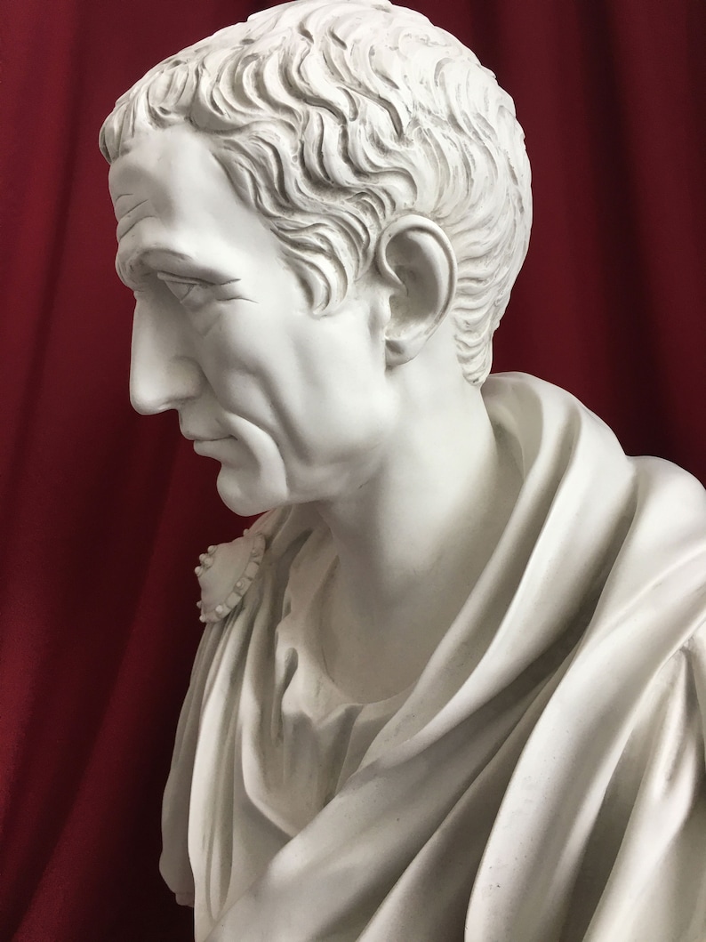 Julius Caesar in toga Marble Bust Sculpture Large 80 cm | Etsy