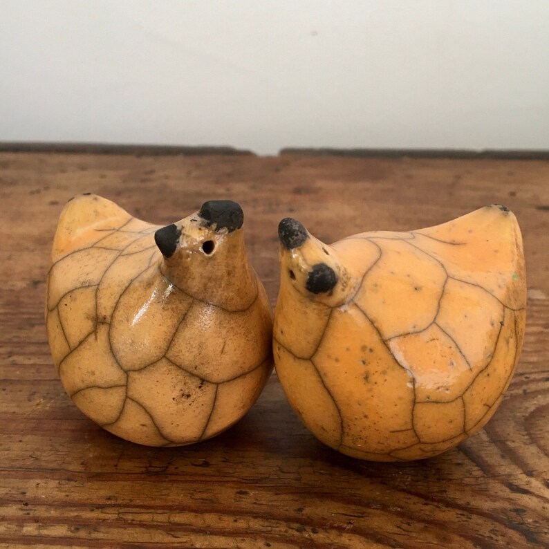 Raku Mini Chickens by Nathalie Hamill | Etsy