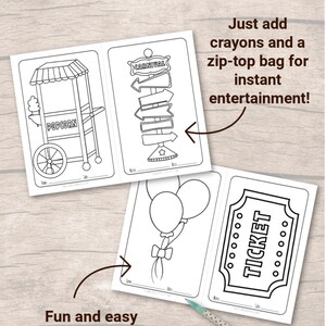 Fun at the Amusement Park Printable Mini Coloring Pages for | Etsy