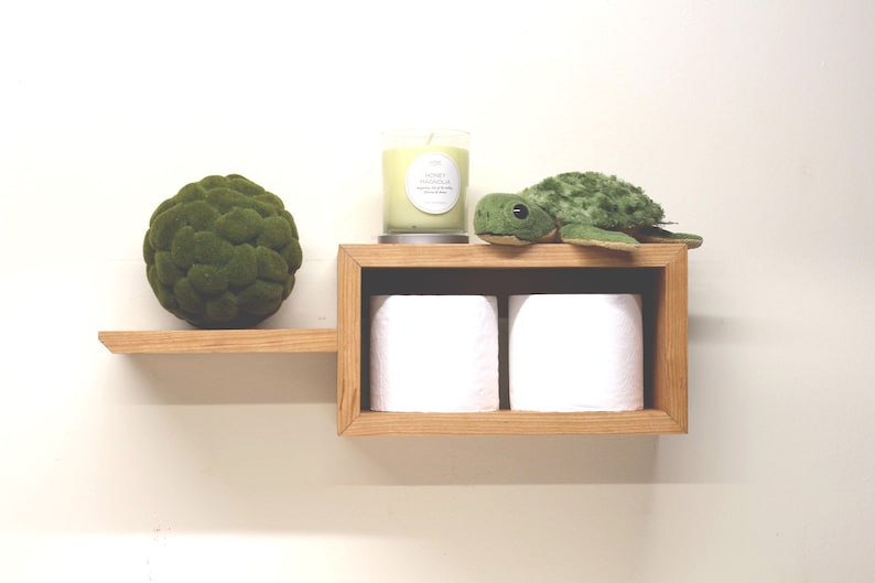 Wood Display Shelf with Cubby Natural Finish Wooden Floating | Etsy