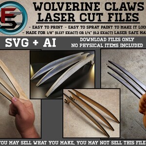 Wolverine Claws SVG Ai Laser Cut Files INSTANT DOWNLOAD | Etsy