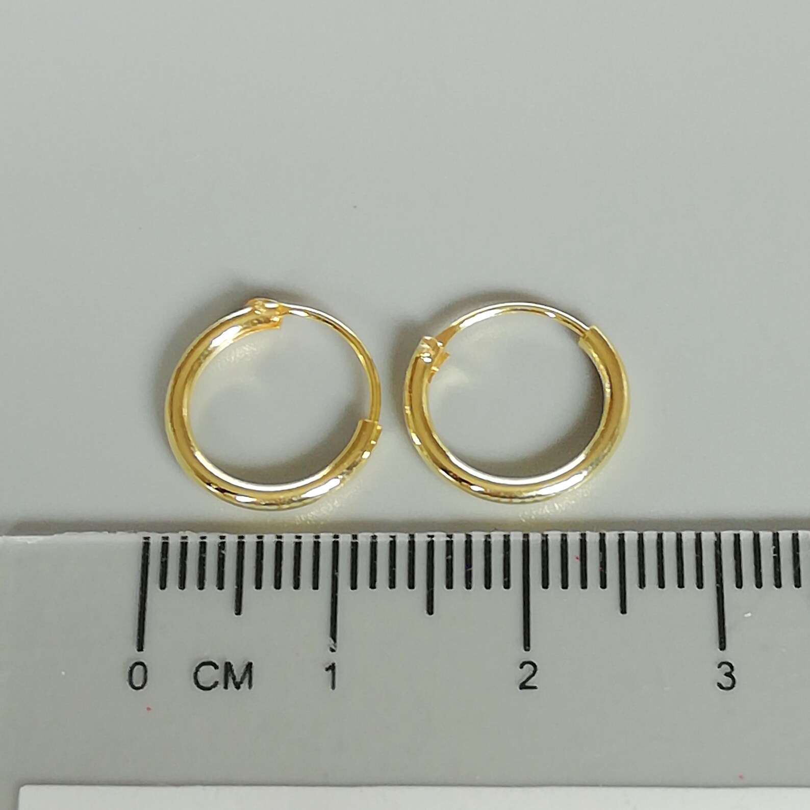 Gold hoop earrings 12mm gold dipped hoops Endless ear | Etsy