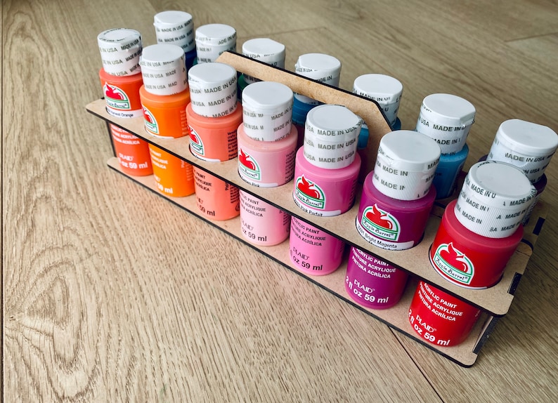 Paint Caddy for 2 oz paint bottles Acrylic Paint Storage | Etsy
