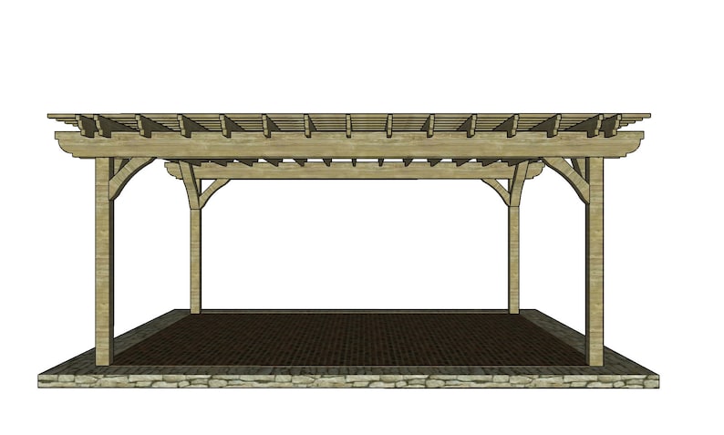 14x18 Free Standing Pergola Plans | Etsy