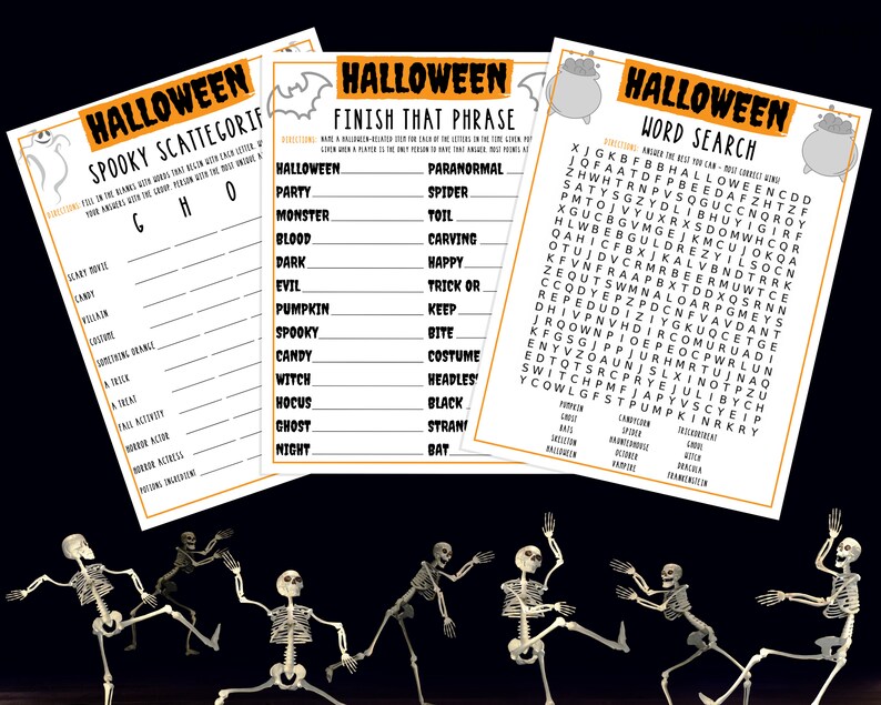 Halloween Party Games BUNDLE 10 Halloween Printable Games | Etsy