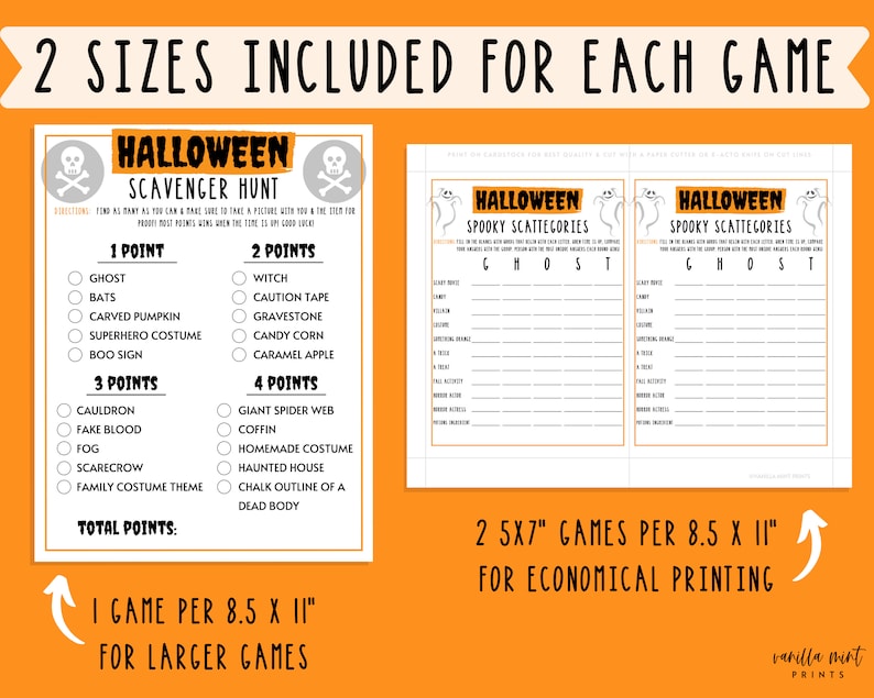Halloween Party Games BUNDLE 10 Halloween Printable Games | Etsy