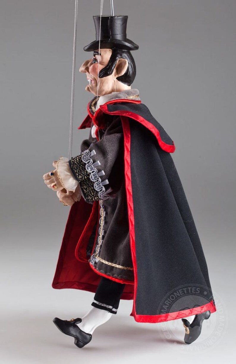 Sir Dracula Marionette Czech Handmade String Puppet | Etsy