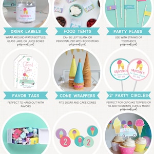 Ice Cream Birthday Party Package Printable Ice Cream Party | Etsy