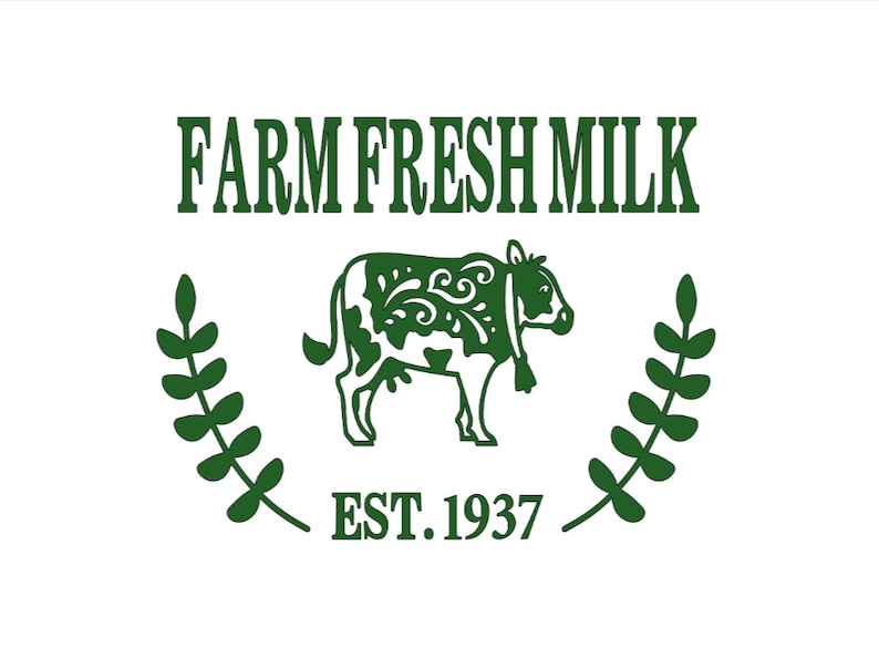 Farm Fresh Milk milk can decal milk cow decal farmhouse | Etsy