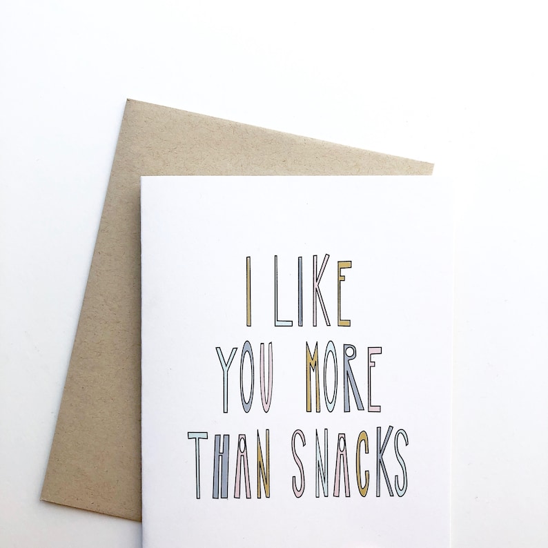 Valentines Day Card. Greeting card. I like you more than | Etsy