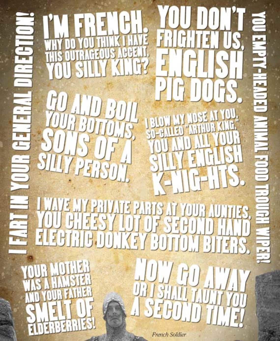 Monty Python & The Holy Grail FRENCH SOLDIER | Etsy