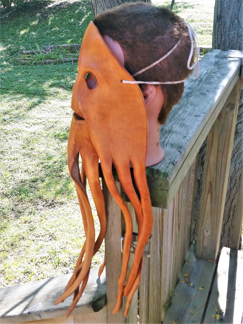 Octopus leather mask made to order steampunk mask | Etsy