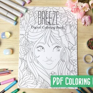 Breeze Digital Coloring Book PDF with 19 Printable Coloring | Etsy