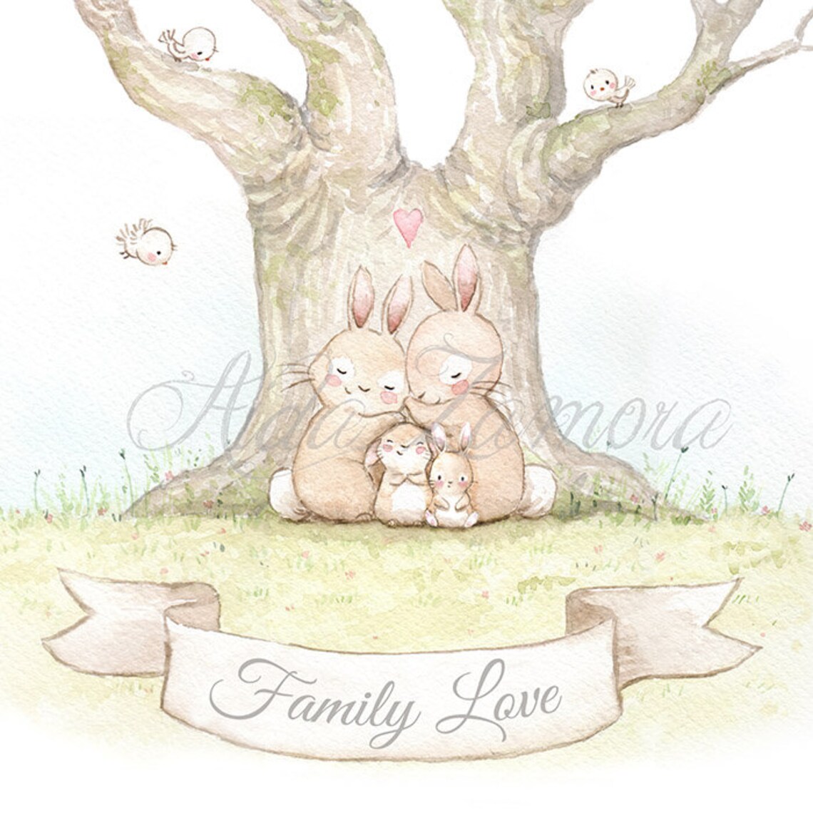 Family Art Print FAMILY LOVE Archival Print | Etsy